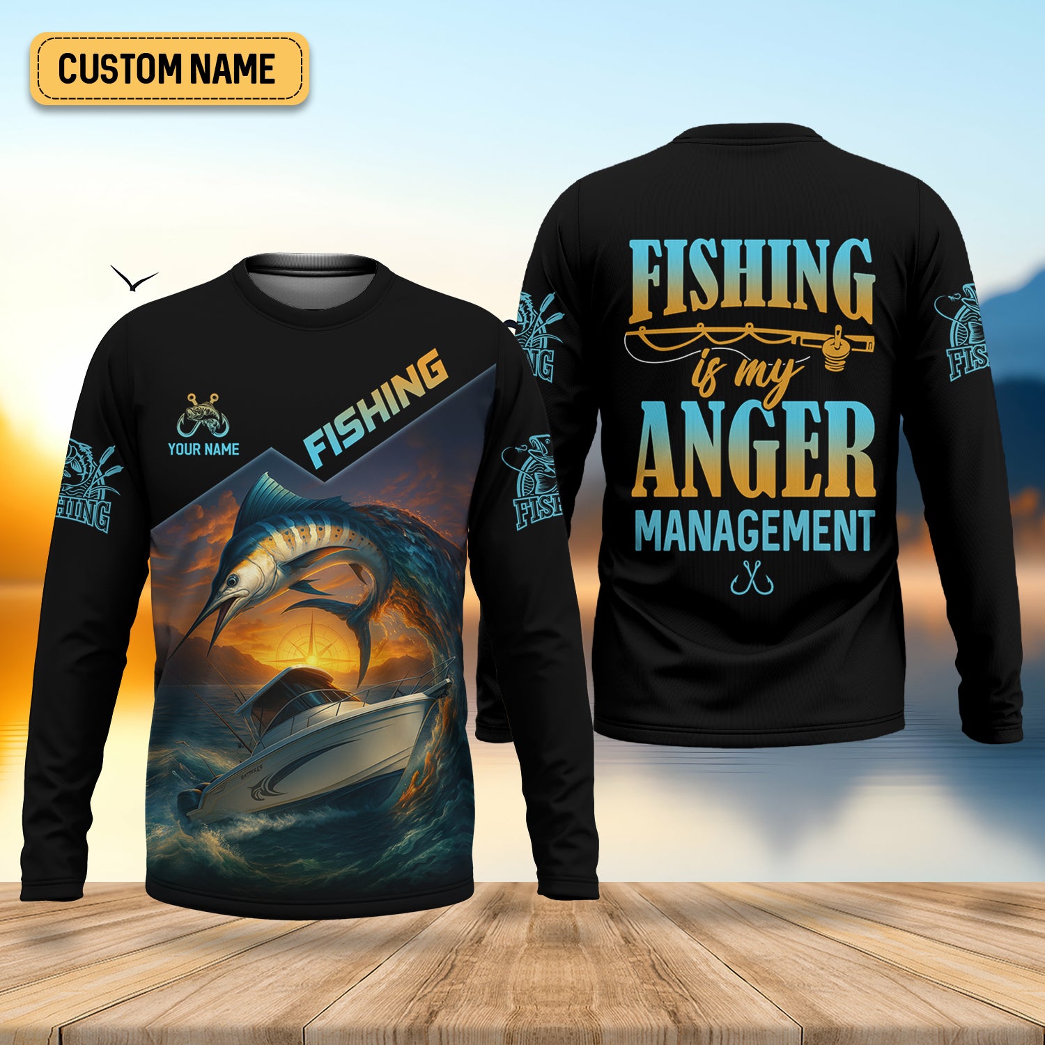 Fishing Is My Anger Management Men Fishing Shirt, SPF Shirt For Men, P ...